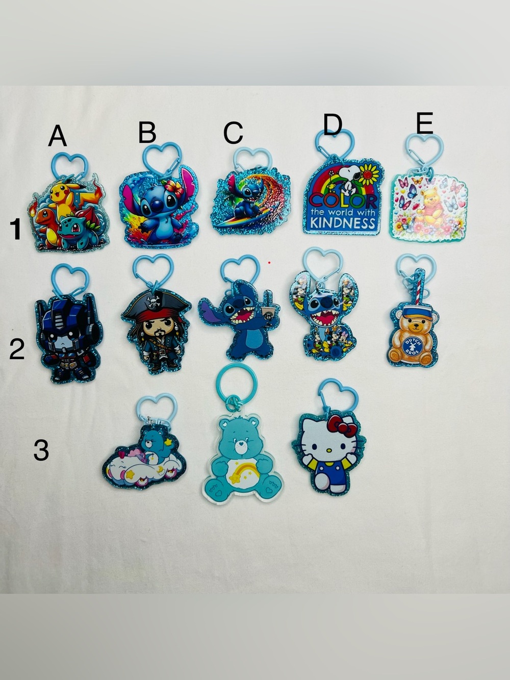 Handmade | Accessories | Blue Stitch Characters Keychains Charm Bag ...